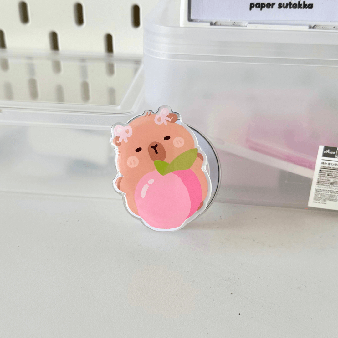 Kapi the Capybara Peach Phone Grip - MagSafe Compatible – Paper Sutekka ...