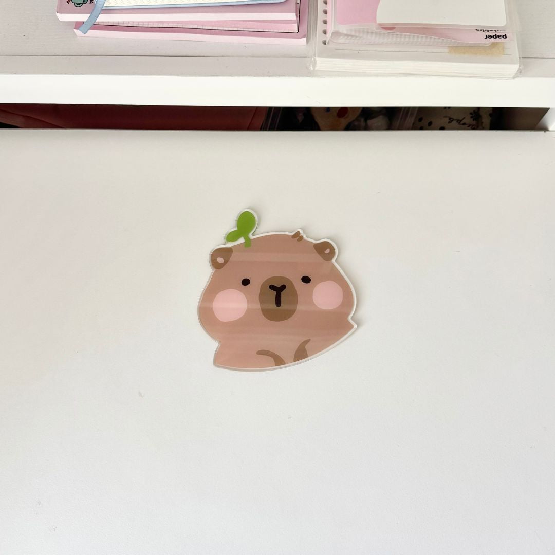 Kapi the Capybara Leaf Coaster – Paper Sutekka Stationery