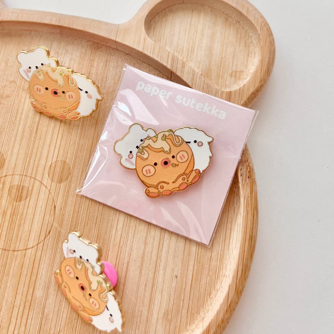 Mika The Sheep and Tako The Takoyaki Enamel Pin *B-GRADE* – Paper ...