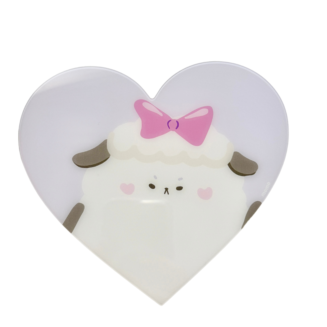 Momo the Sheep Heart Acrylic Coaster – Paper Sutekka Stationery