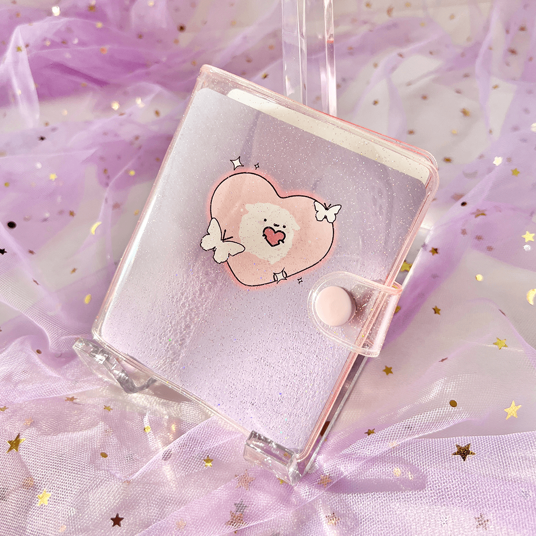 Mika Hearts and Love Mini Pink Glitter 3-Ring Binder – Paper Sutekka ...