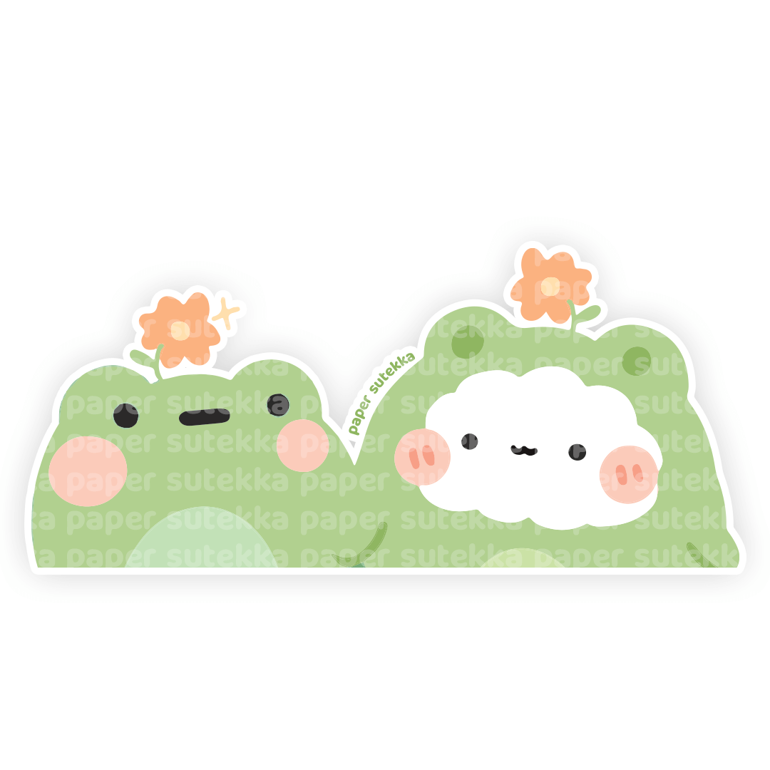 Dudu the Frog and Mika the Frog Flower Holographic Vinyl Decal Sticker ...